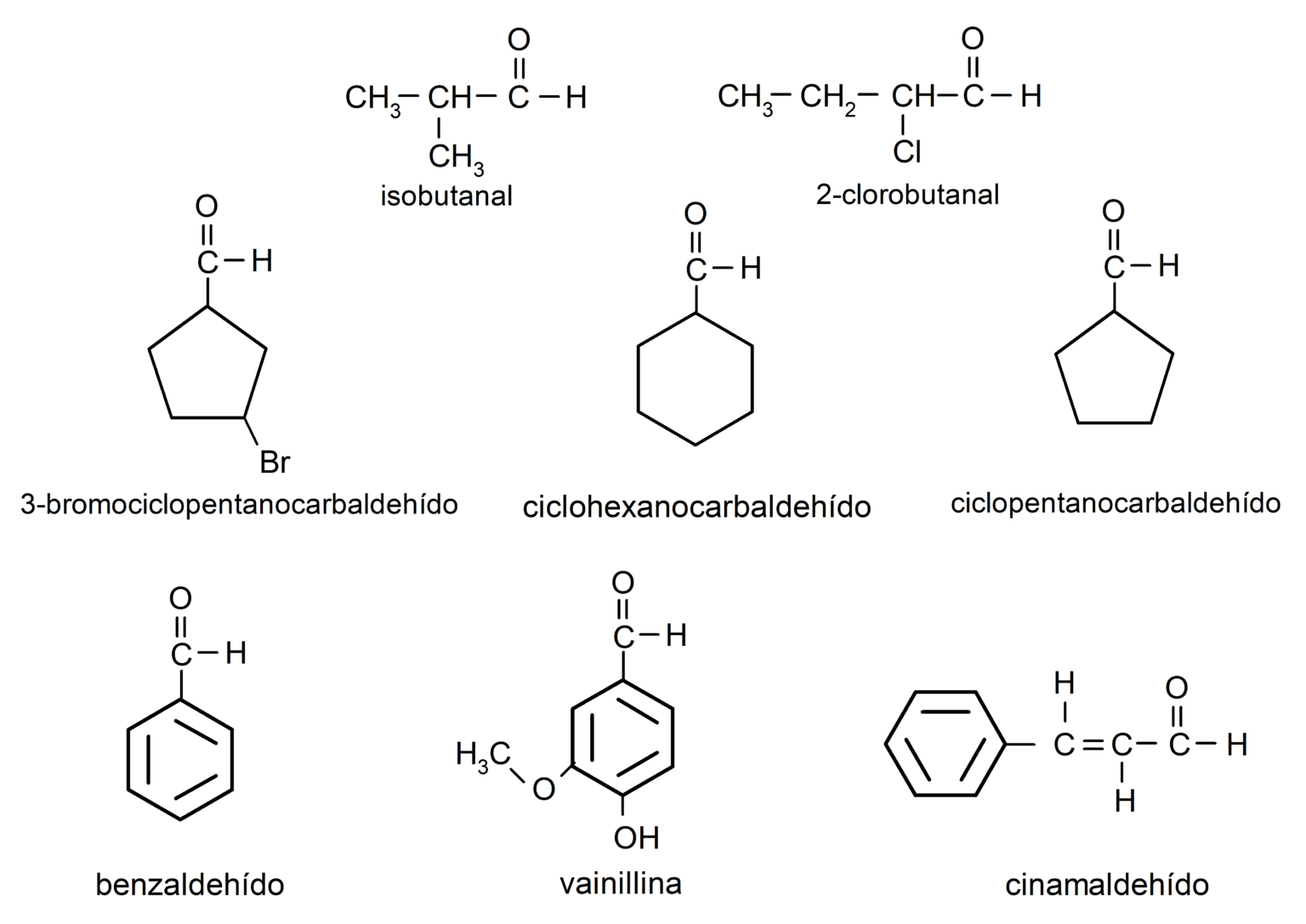 30 Ejemplos de Aldehídos