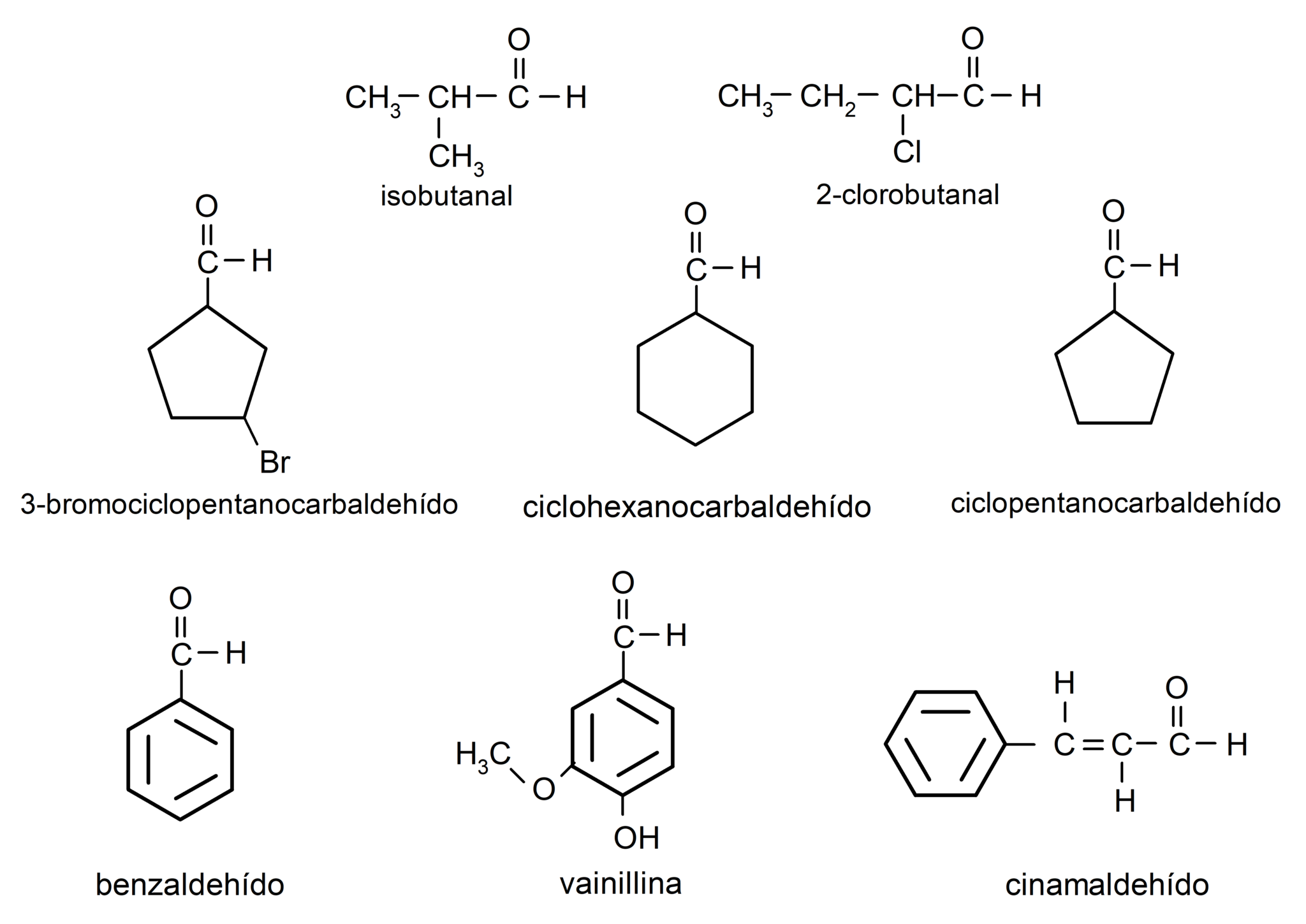30 Ejemplos de Aldehídos
